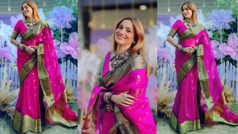 Ankita Lokhande’s Saree Style: From Red Bandhani to Purple Chiffon